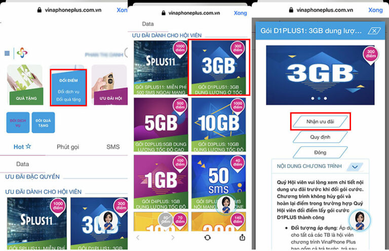 Gói DPLUS1 DPLUS2 của VinaPhone tặng miễn phí 3GB - 5GB