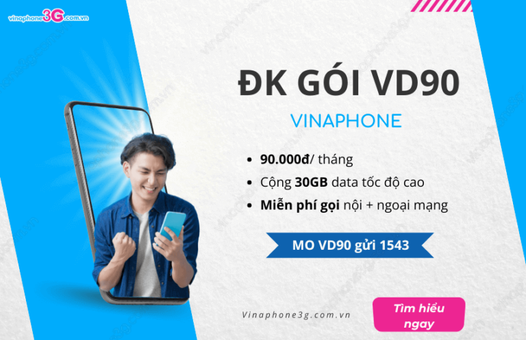 Mua gói VD90 của Vina nhận ngay "30GB + Free Gọi" giá 90k